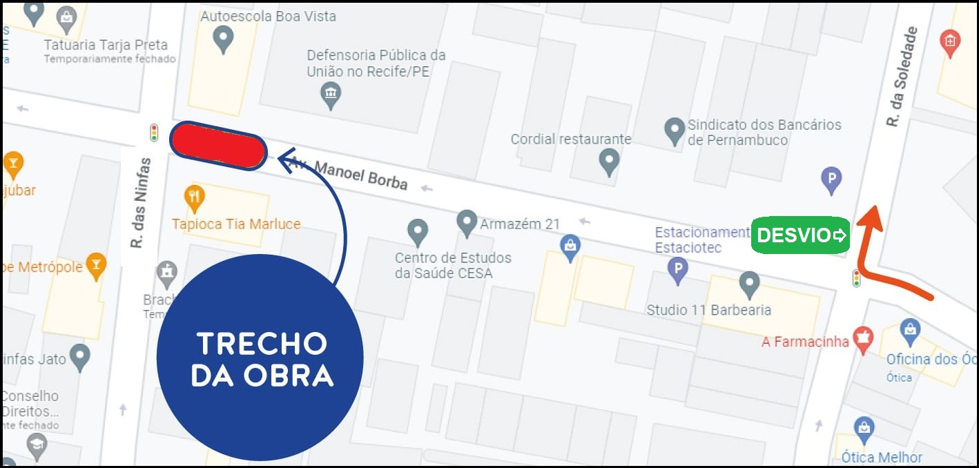 Obra da Compesa no Recife interdita totalmente trecho da Avenida Manoel ...