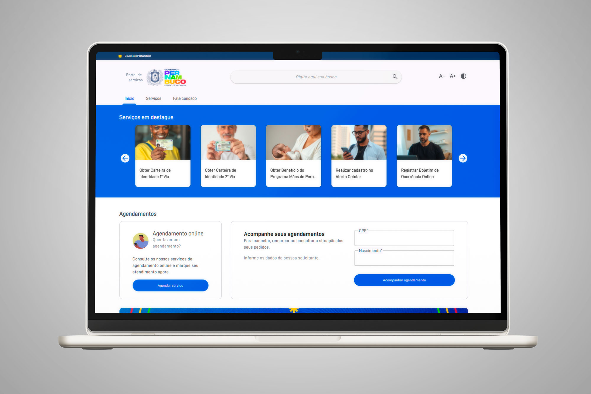 Portal PE Cidadão é otimizado para facilitar acesso para o público | Local: Diario de Pernambuco